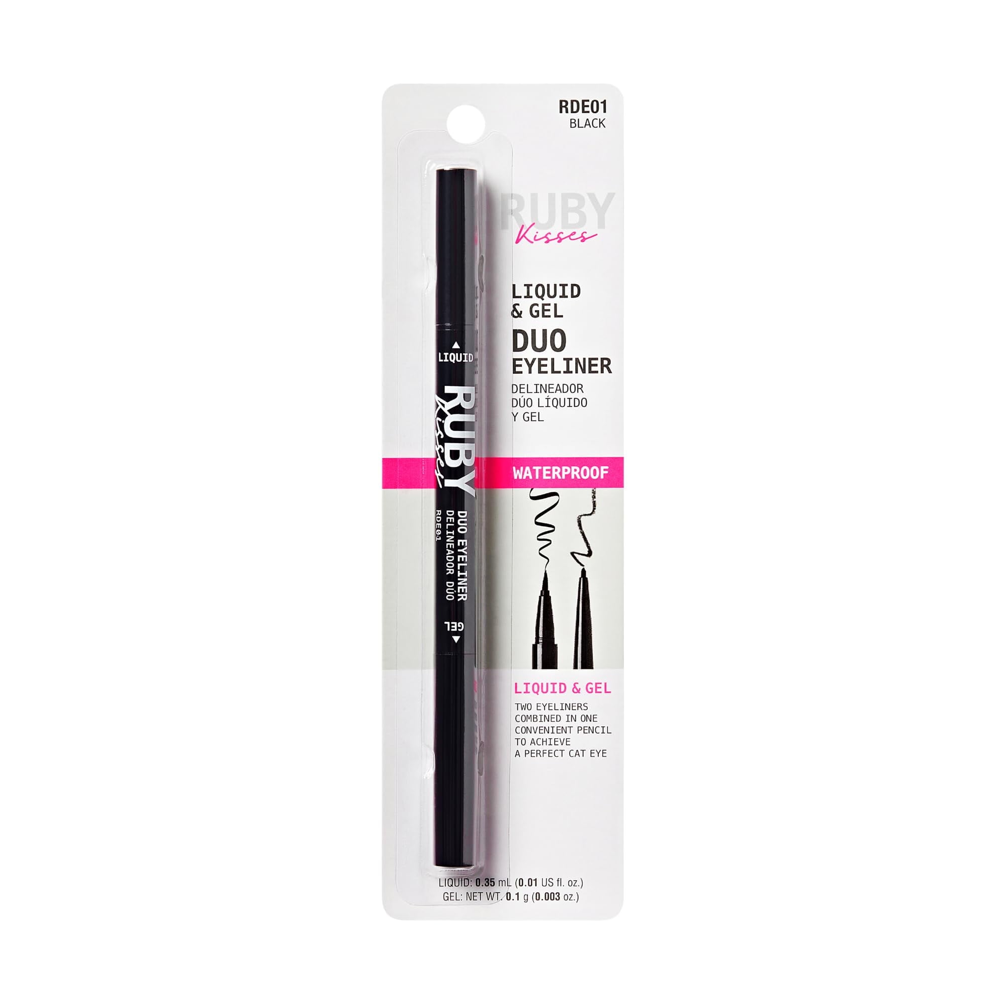 Ruby Kisses Duo Felt Tip Liquid Eyeliner in Black, Dual Ended ...