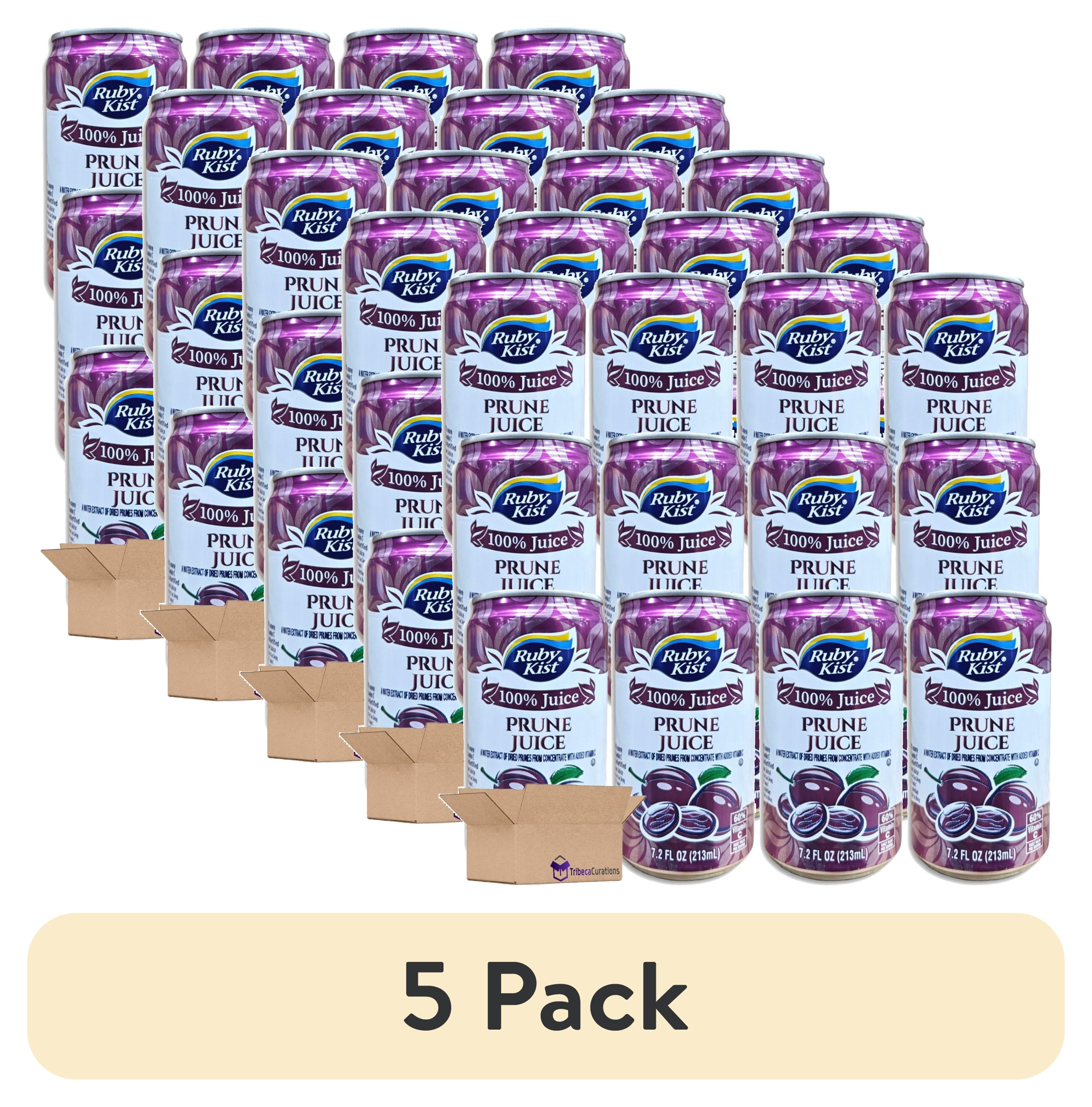 (5 pack) Ruby Kist 100% Prune Juice Value Pack | 7.2 Fl Oz Can | Pack ...