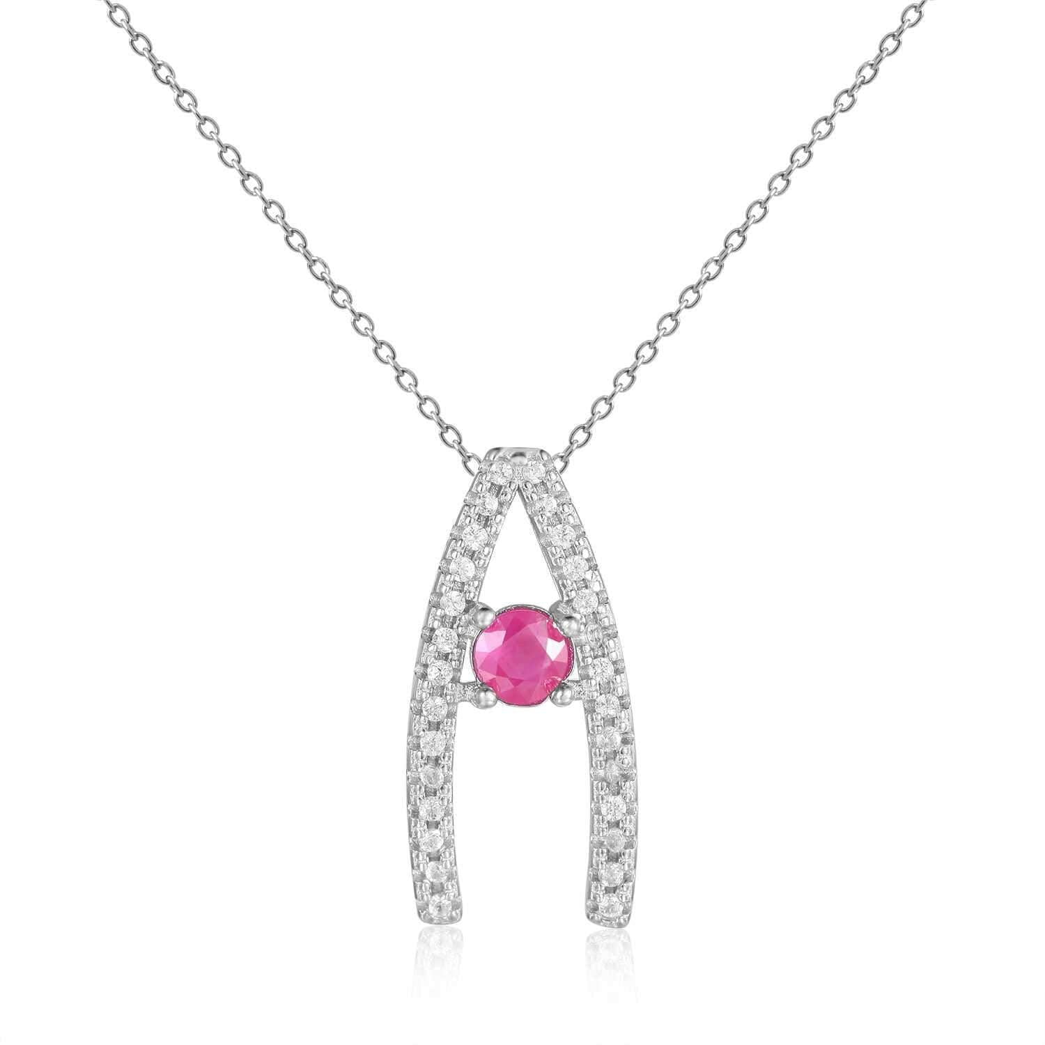Ruby Letter "A" Round Shaped Necklace - Walmart.com