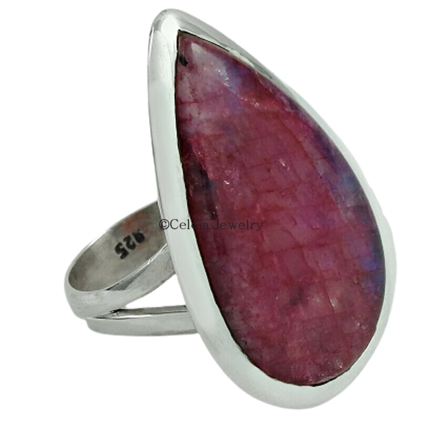 Ruby Natural Gemstone Proposal Ring, Solid Silver Wedding Ring, Pinky ...