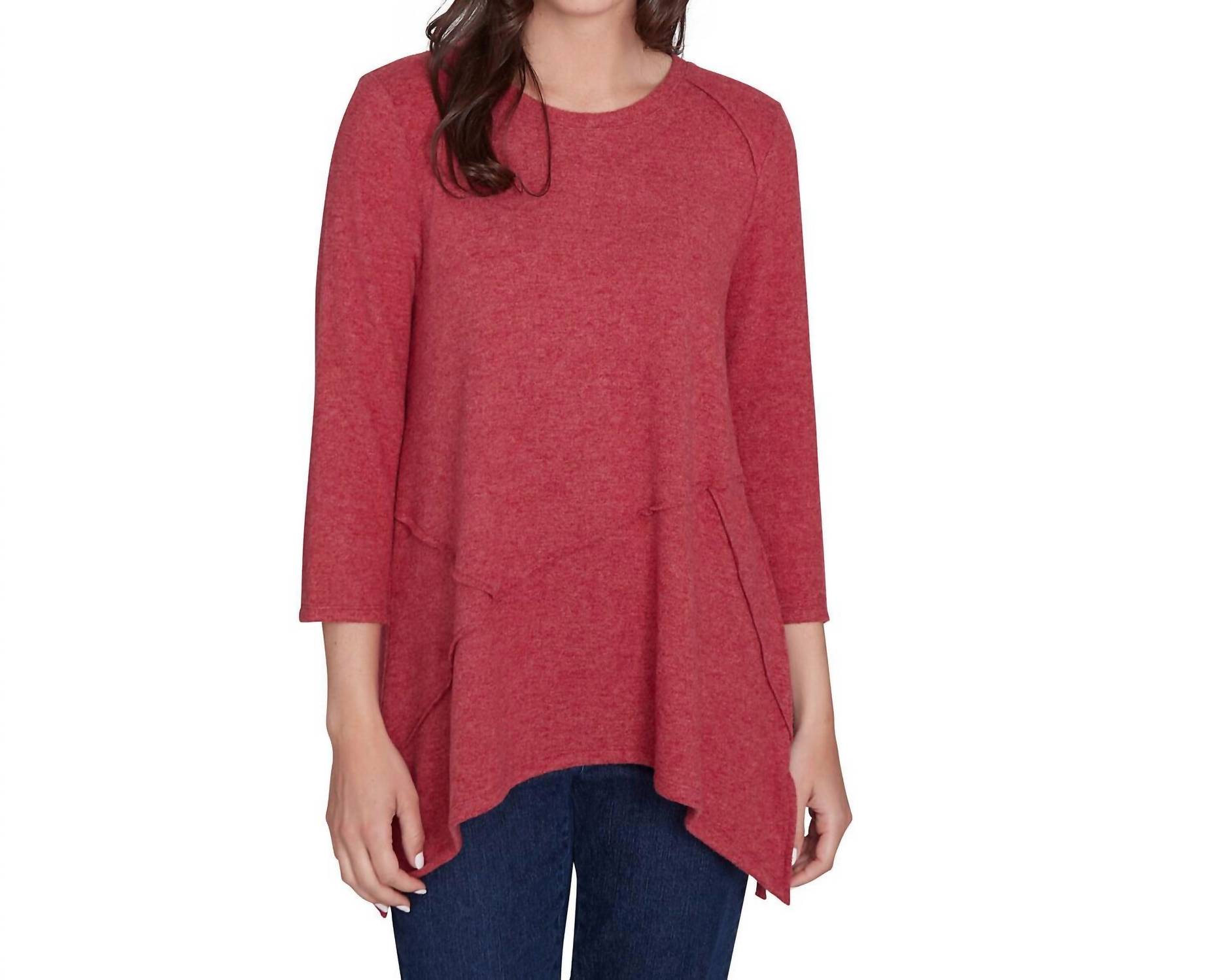 Ruby Rd. Scoop Neck Solid Spliced Sharkbite Top - Walmart.com