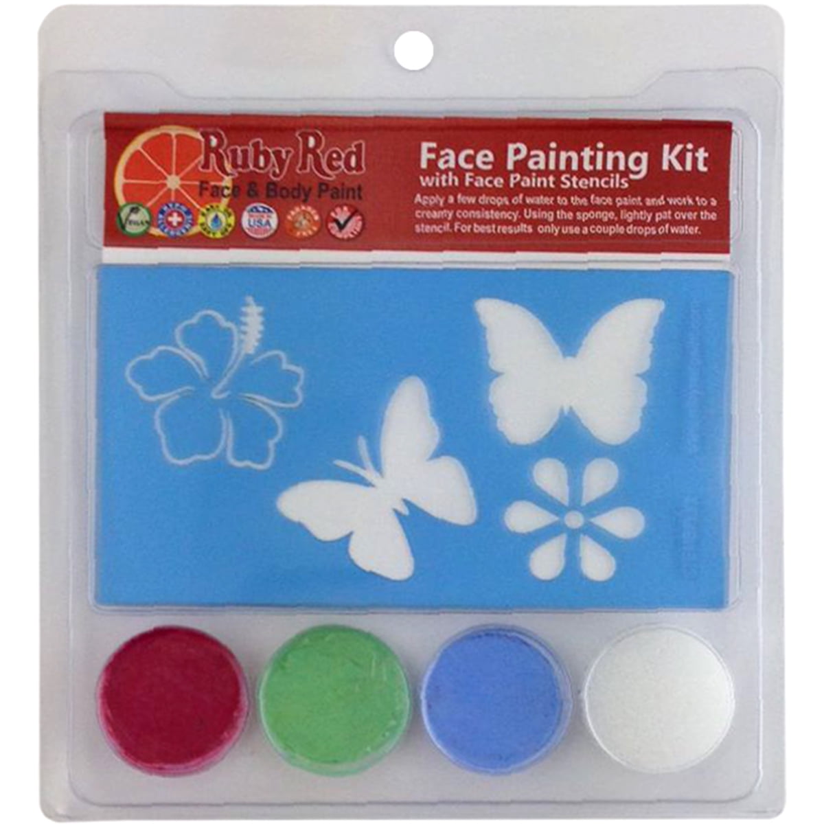 Ruby Red Face Painting Stencil Kit, Butterfly Multi-Colored - Walmart.com