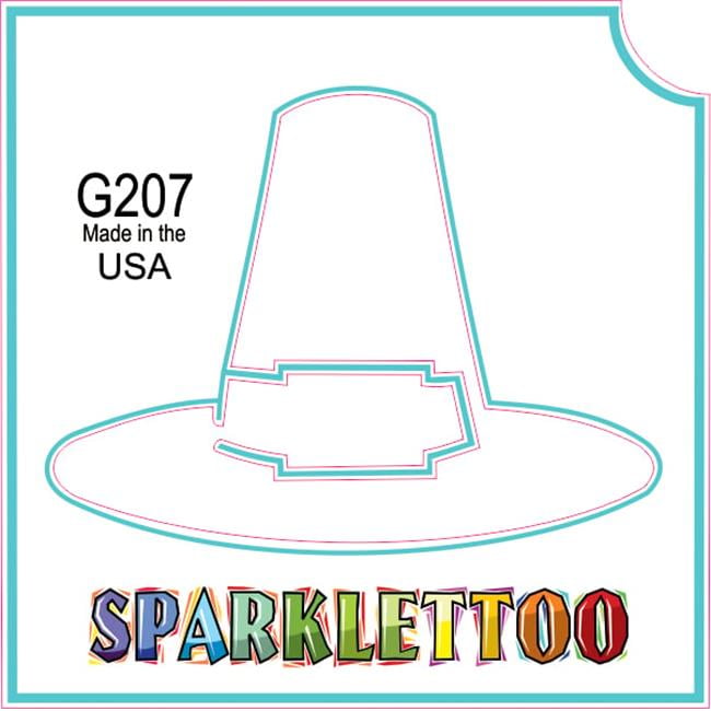 Ruby Red Paint G207 1.5 x 2.3 x 2.3 in. 3-Ply Pilgrim Hat Design Glitter Tattoo - Pack of 100 ...