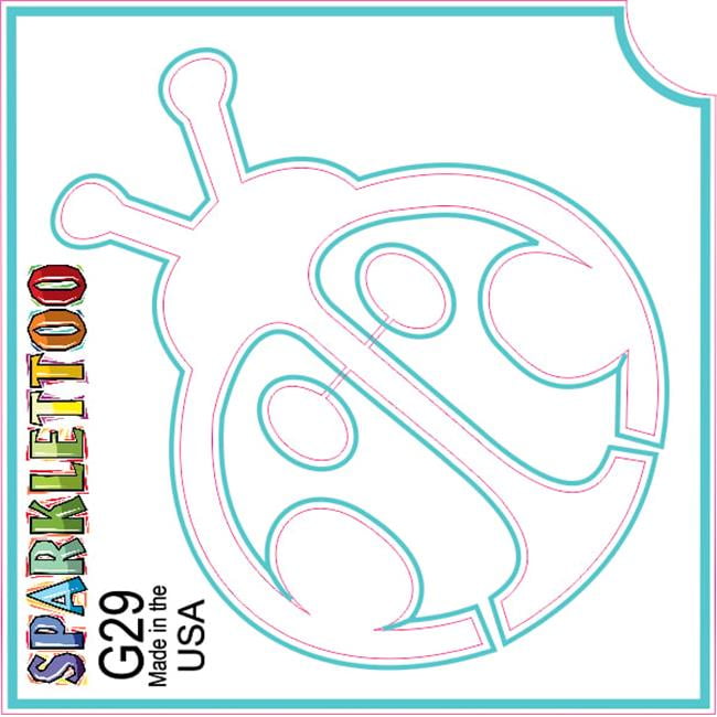 Ruby Red Paint G29-2 2 x 2 in. 2 Ply Ladybug Design Glitter Tattoo ...