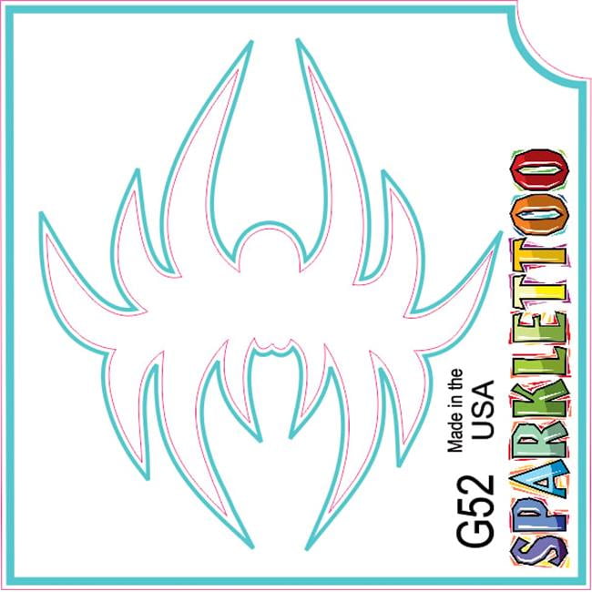 Ruby Red Paint G52-2 2 Ply Tribal Spider 2 Design Glitter Tattoo, Pack ...
