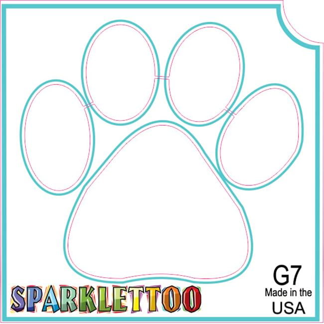 Ruby Red Paint G7-2 2 x 2 in. 2 Ply Paw Print Design Glitter Tattoo ...