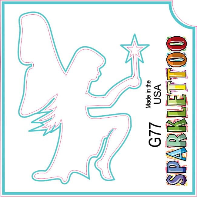 Ruby Red Paint G77-2 2 Ply Fairy Kneeling Design Glitter Tattoo, Pack ...