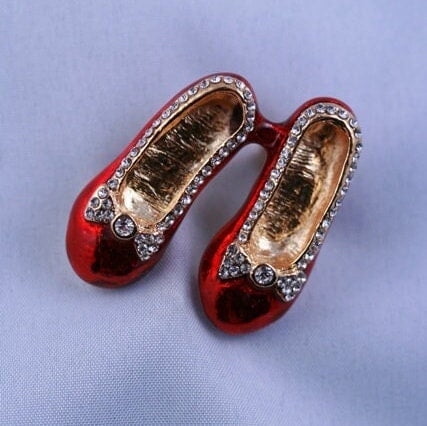 Ruby Red Slippers Lapel Pin Brooch Red Slippers Post Earrings, Red ...