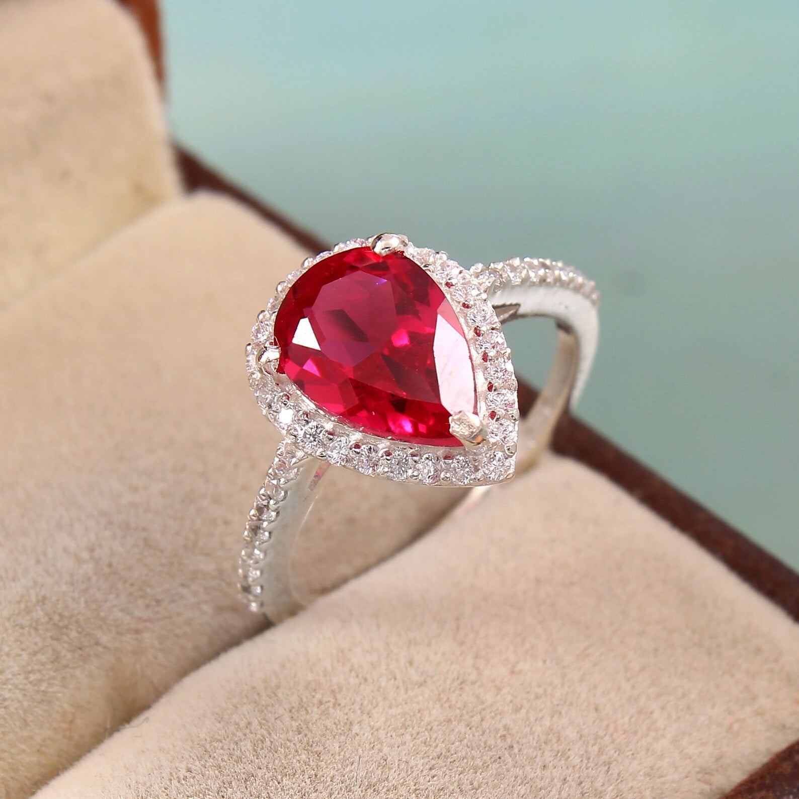 Ruby Ring, Statement Ring, Ruby Engagement Ring, 925 Sterling Silver, Wedding Ring, Everyday ...