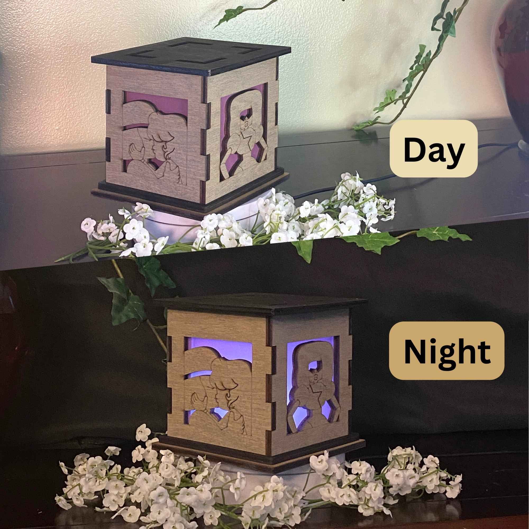 Ruby & Sapphire Light Box | Steven Universe Nightlight | Garnet Bedside ...