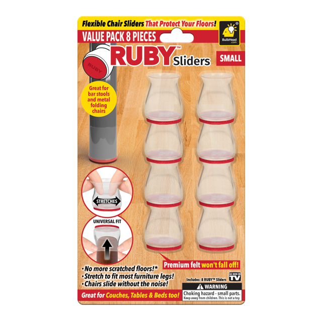 Bulbhead's Ruby Sliders Small - Skid Protection Protectors for Bottom of Furniture, Protects ...
