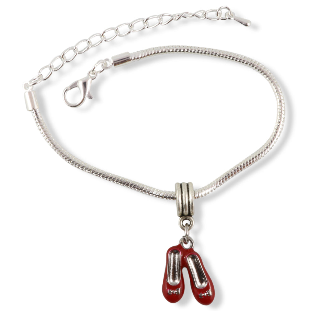 Ruby Slippers Bracelet | Wizard of Oz Jewelry Shoes Charm Bracelet ...