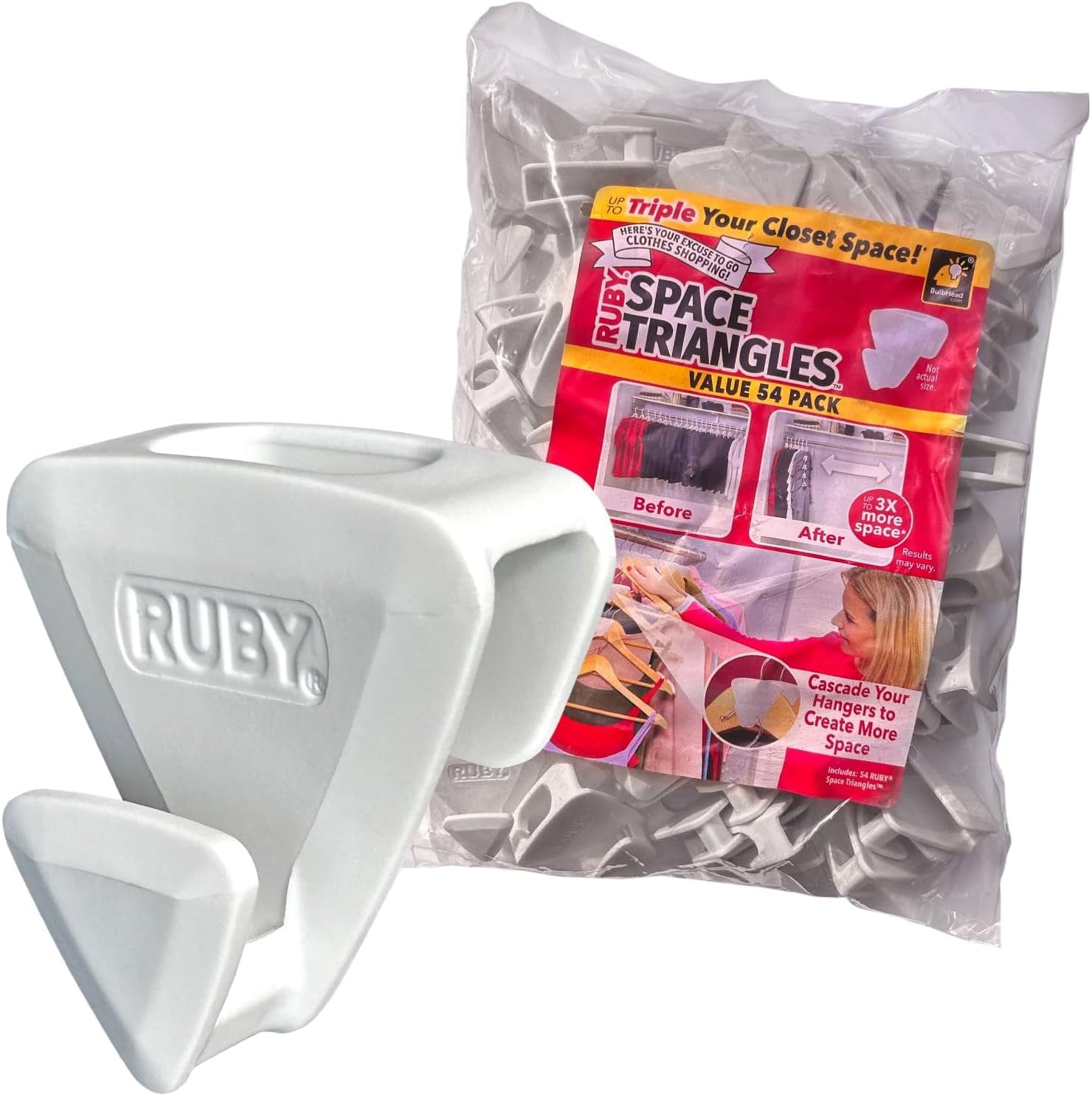 Ruby Space Triangles Ultra-Premium Hanger Hooks, 54-Piece Value Pack ...