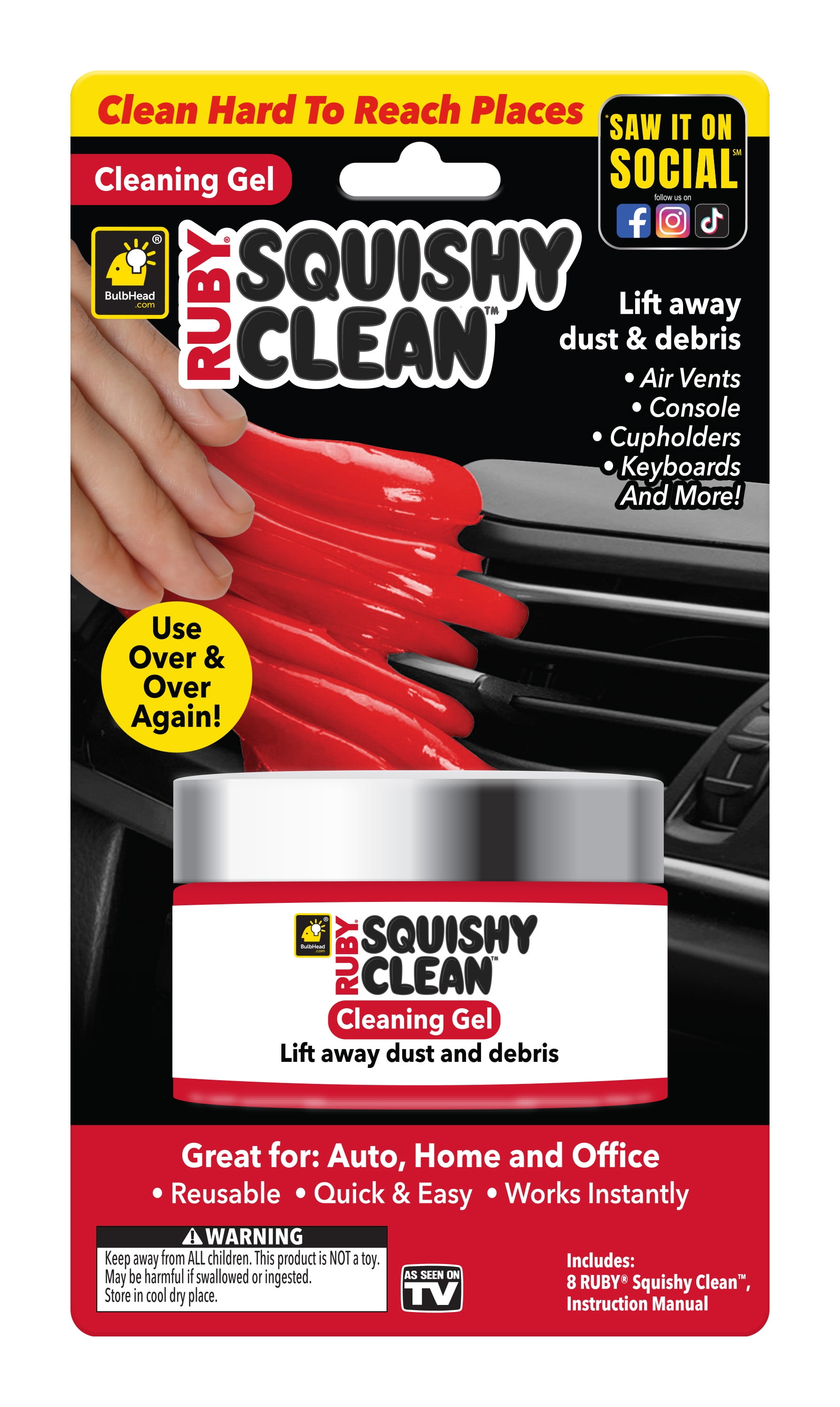 Ruby Squishy Clean Multi Purpose Lint and Dust Remover, includes One ...