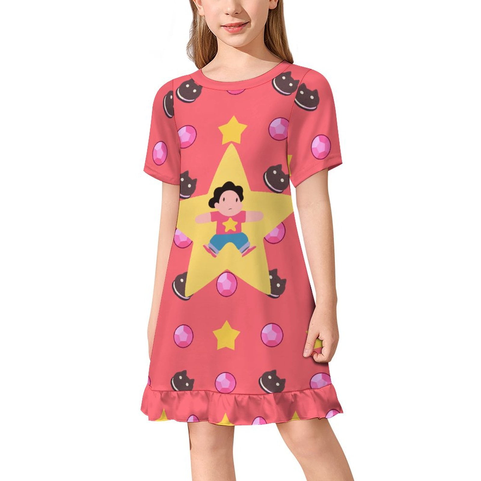 Ruby Steven Universe Star Children's Short Sleeved Dress 3D Printed ...