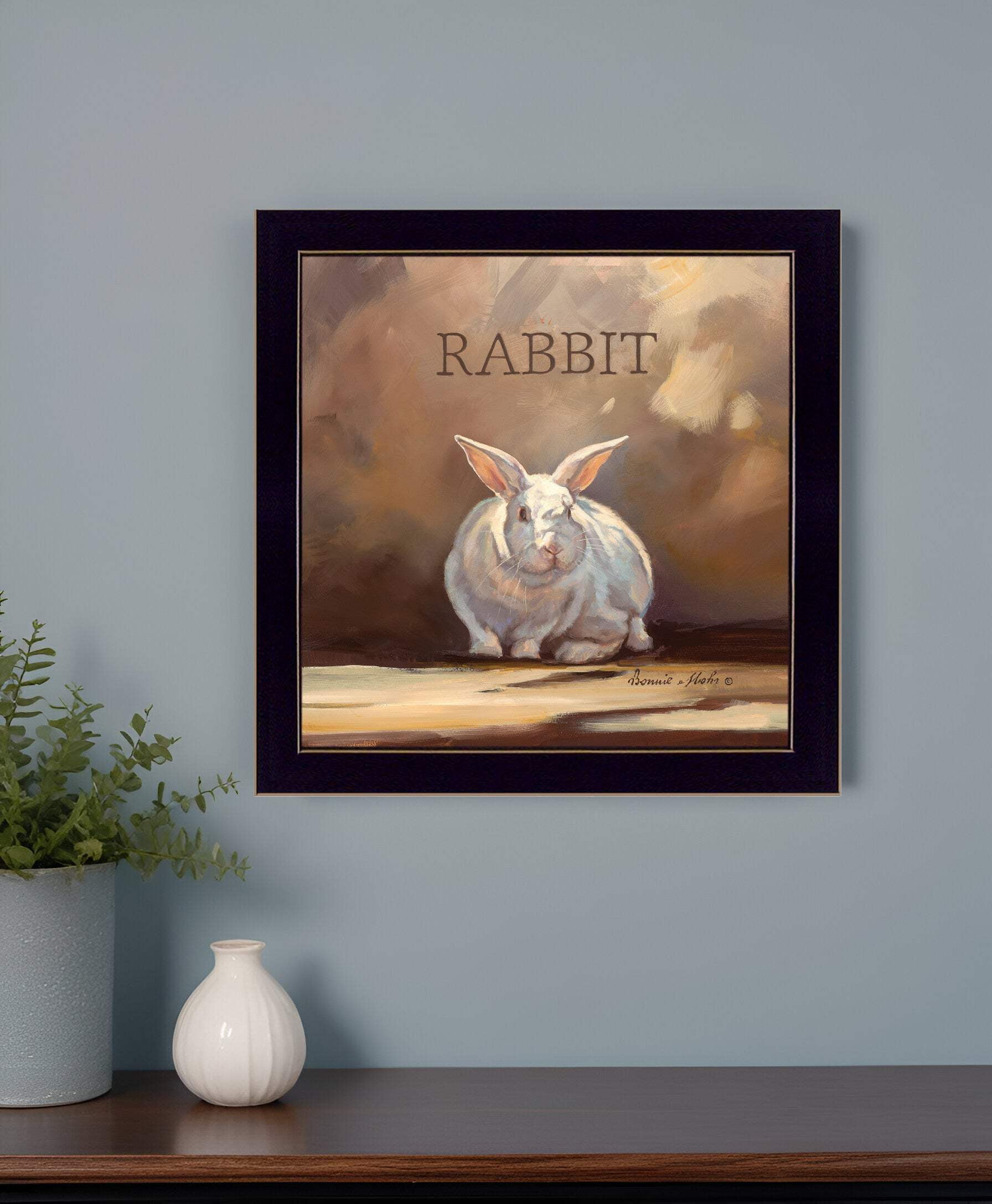HomeRoots Ruby The Rabbit Black Framed Print Wall Art - Walmart ...