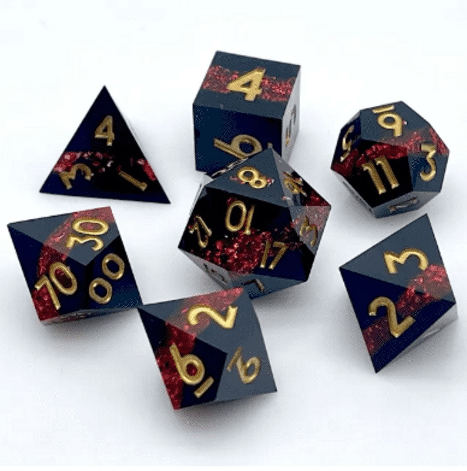 Ruby Vein Resin DnD Dice Set | Poly RPG DnD Dungeons Dragons AD&D ...
