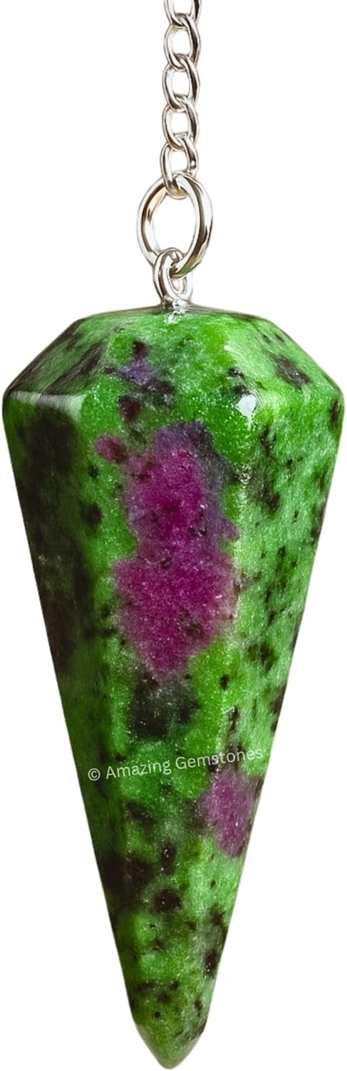 Ruby Zoisite Crystal Pendulum for Divination - Dowsing Crystals ...