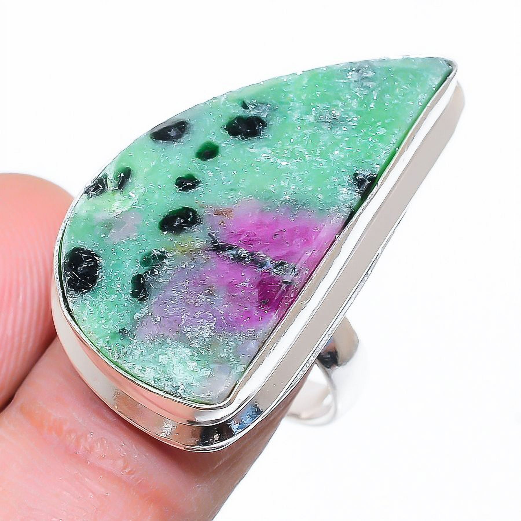 Ruby in Zoisite Handmade 925 Sterling Silver Jewelry Ring Size 7 - Walmart.com