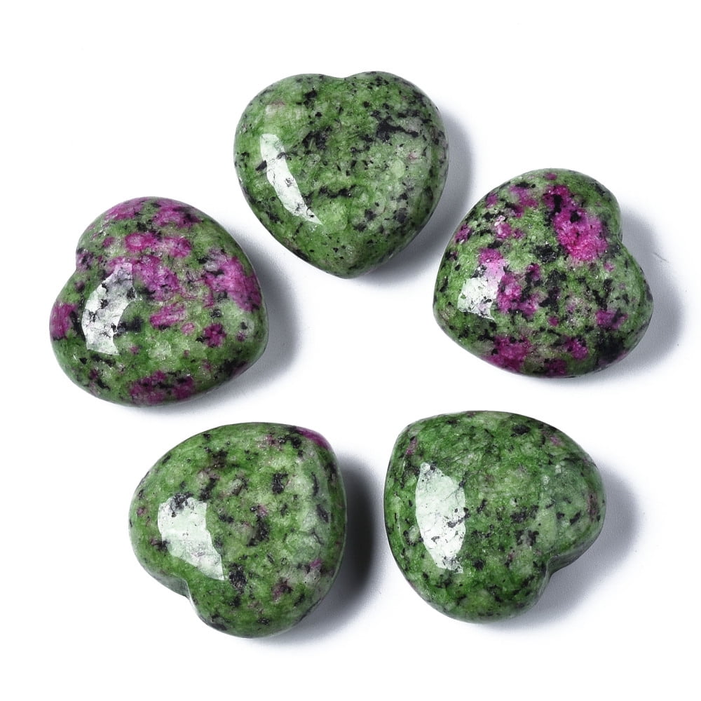 Ruby in Zoisite 5 pc Natural Ruby in Zoisite Quartz Healing Stones ...