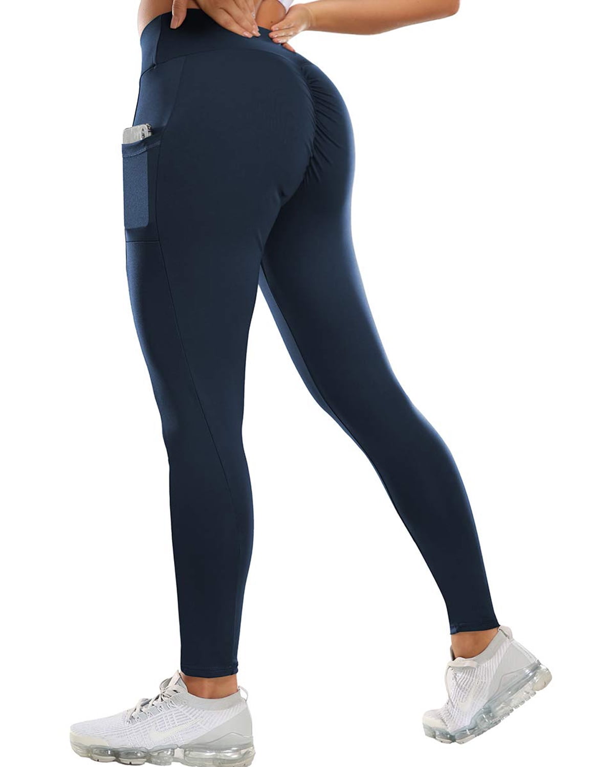 Ruched Booty Leggings for Women with Pockets Scrunch Butt Lifting Yoga ...
