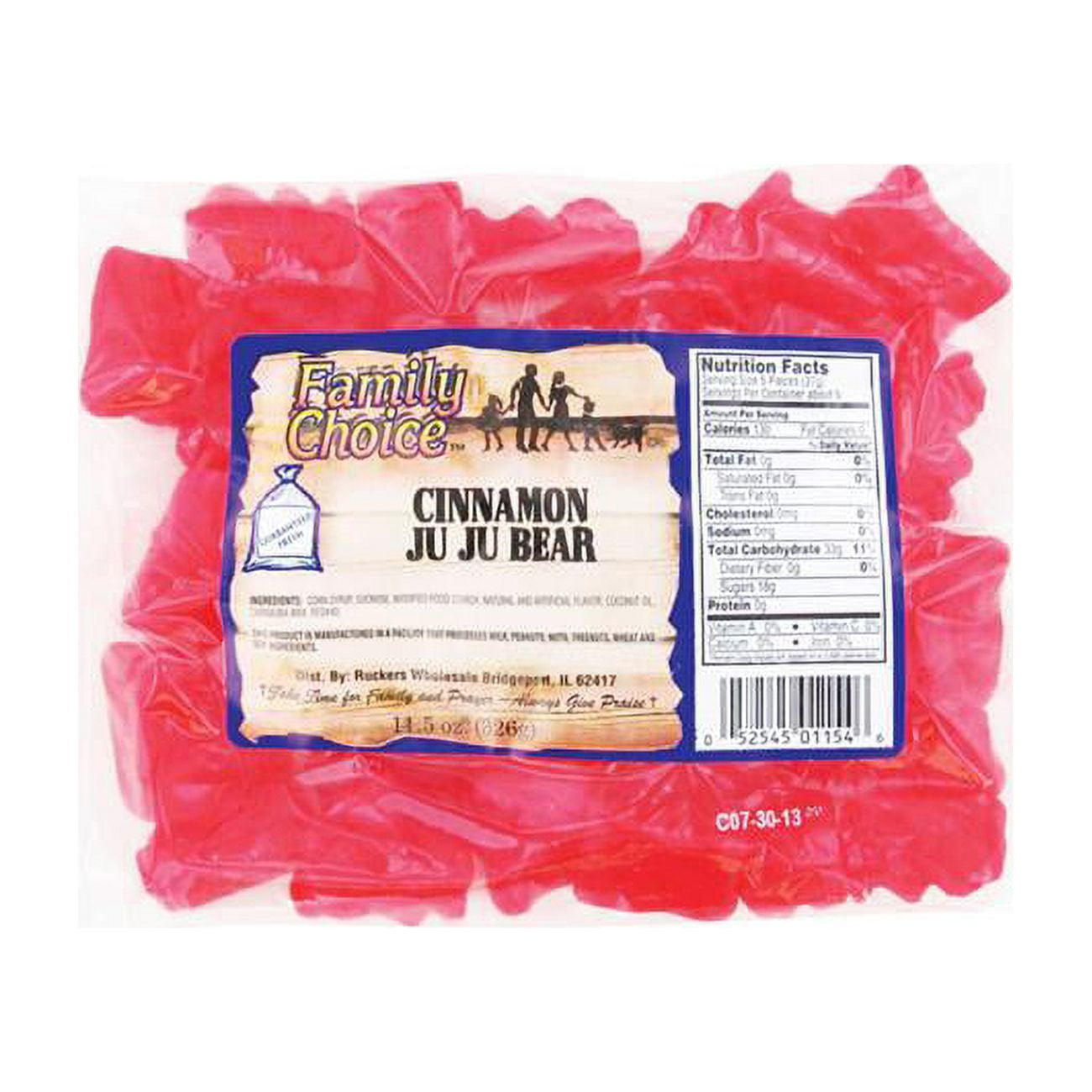 Ruckers Wholesale & Service 11.5 oz Family Choice Ju Ju Bear Cinnamon Gummi Candy - Walmart.com
