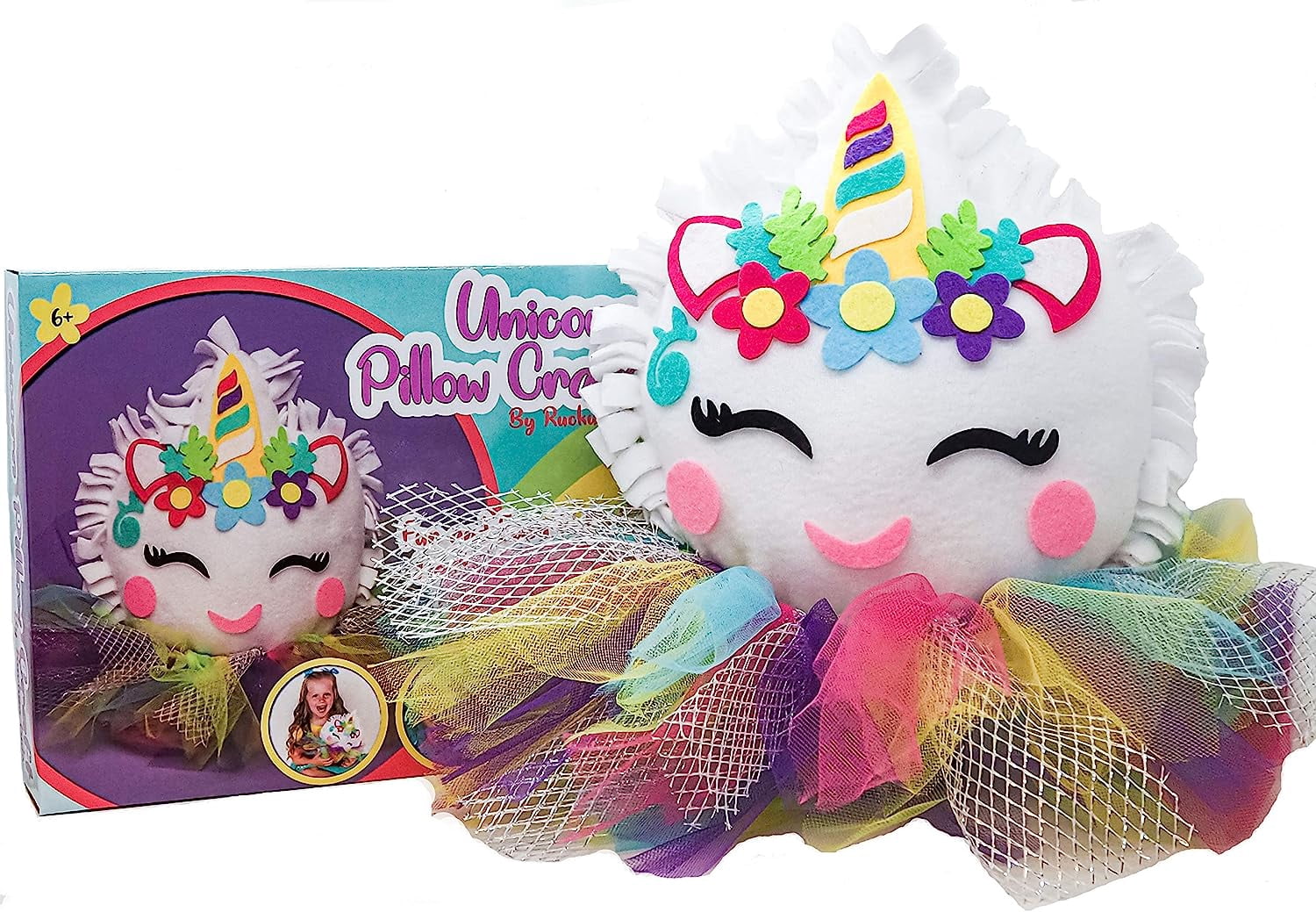 Ruckus Unicorn Pillow Craft Kit for Kids: DIY, No-Sew, Easy-to-Make ...