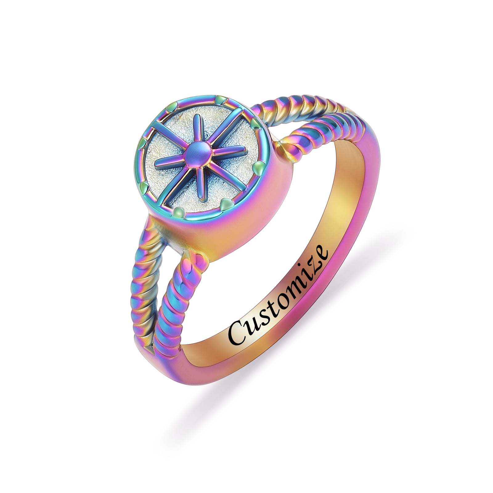 Rudder Stainless Steel Men's Ring Keepsake Cremation Jewelry for Ashes ...