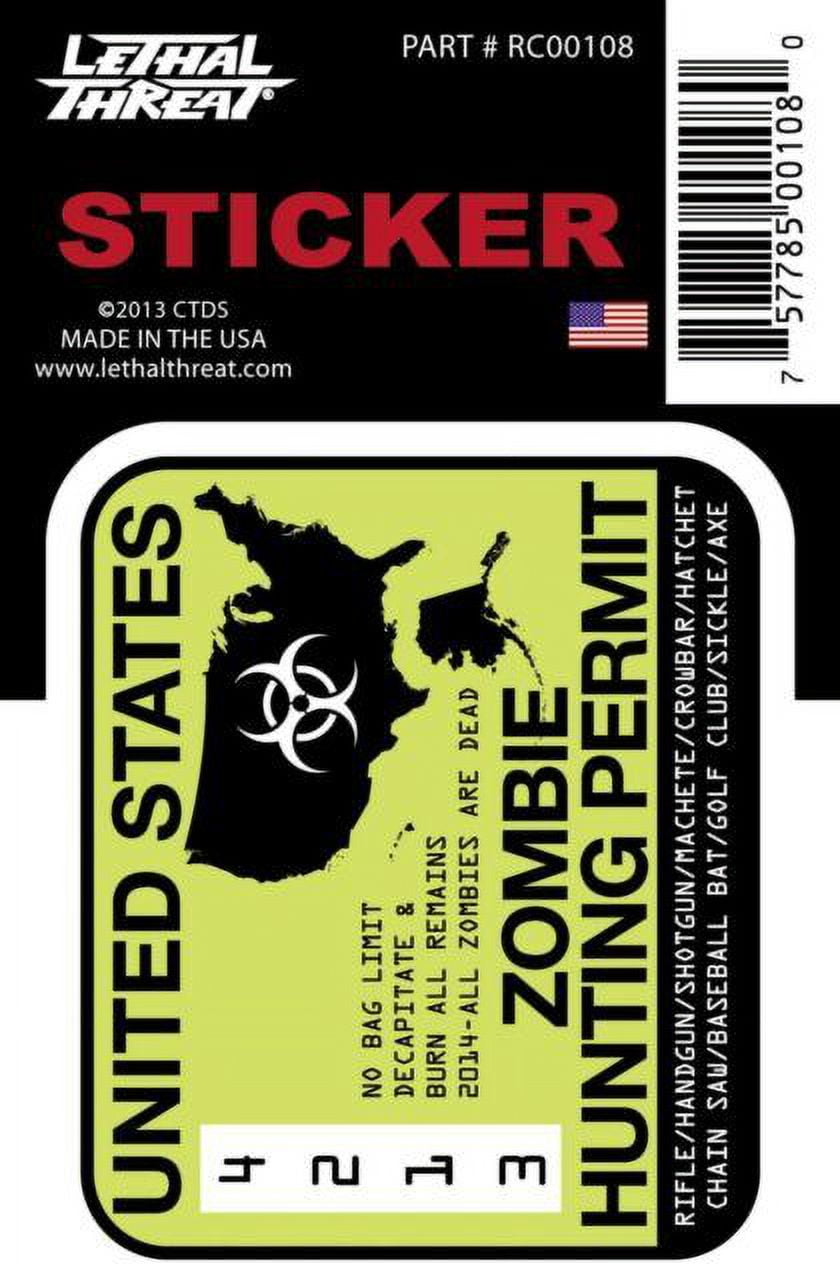 Rude & Crude Zombie Permit Mini Decal - Walmart.com