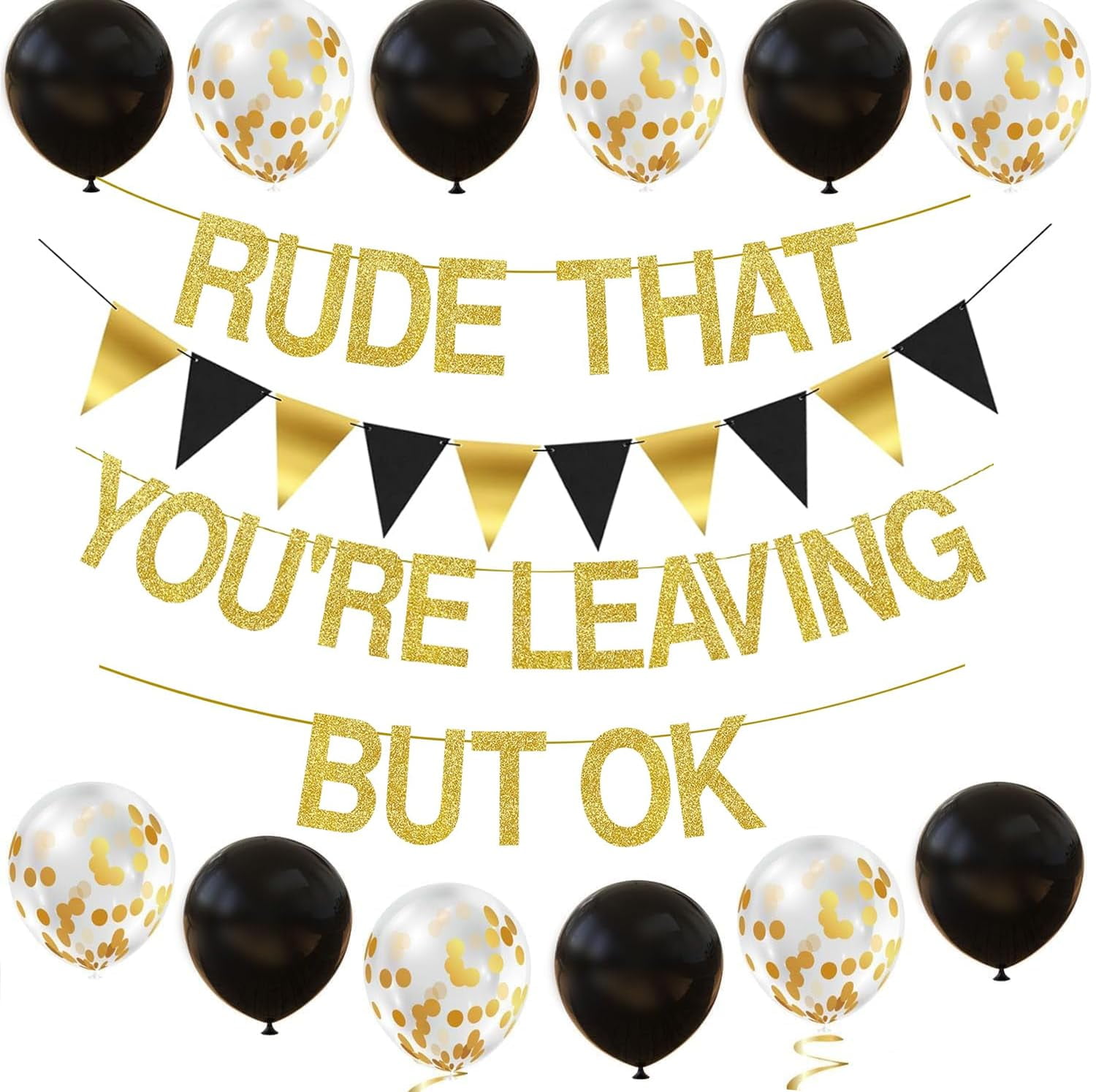 Rude That You're Leaving But OK Banner Funny Farewell Party Decor Set ...