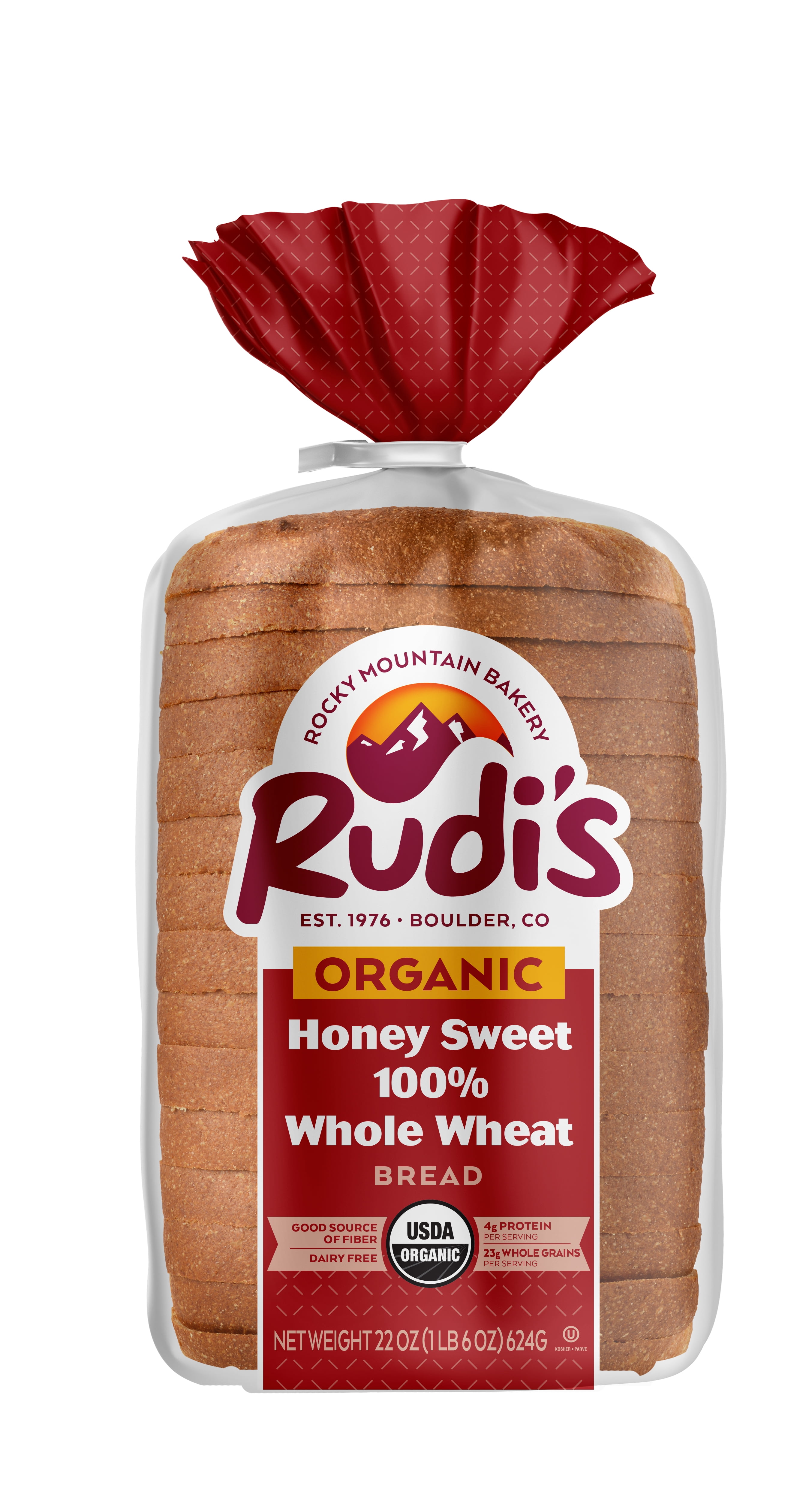 Rudi's Organic Bakery Honey Sweet Whole Wheat Sliced Bread, 20 oz ...