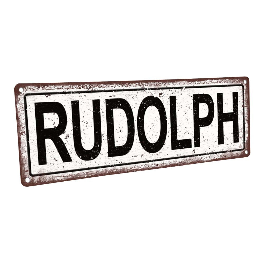 Rudolph 4"x12" Metal Sign, Wall Décor for Seasonal and Holidays ...