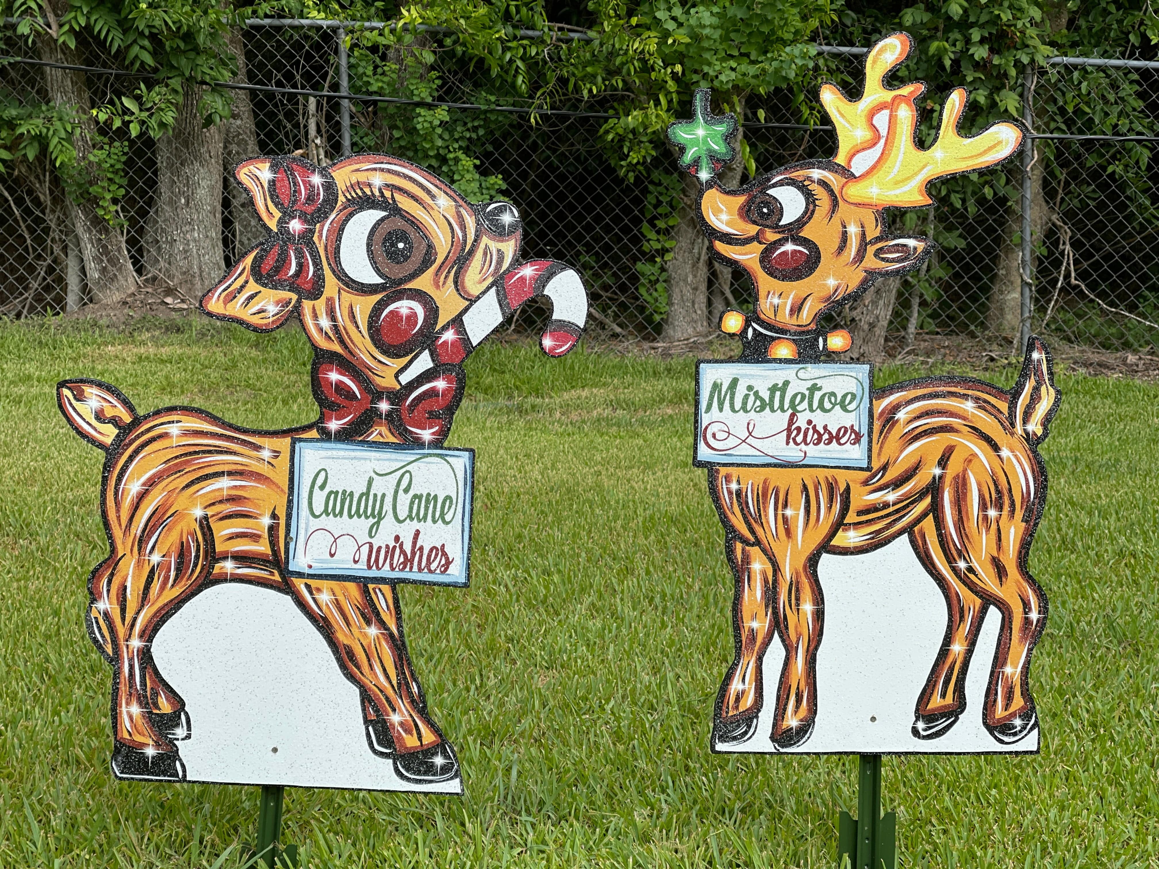 Rudolph Christmas Reindeer with mistletoe Outdoor Decoration - Walmart.com