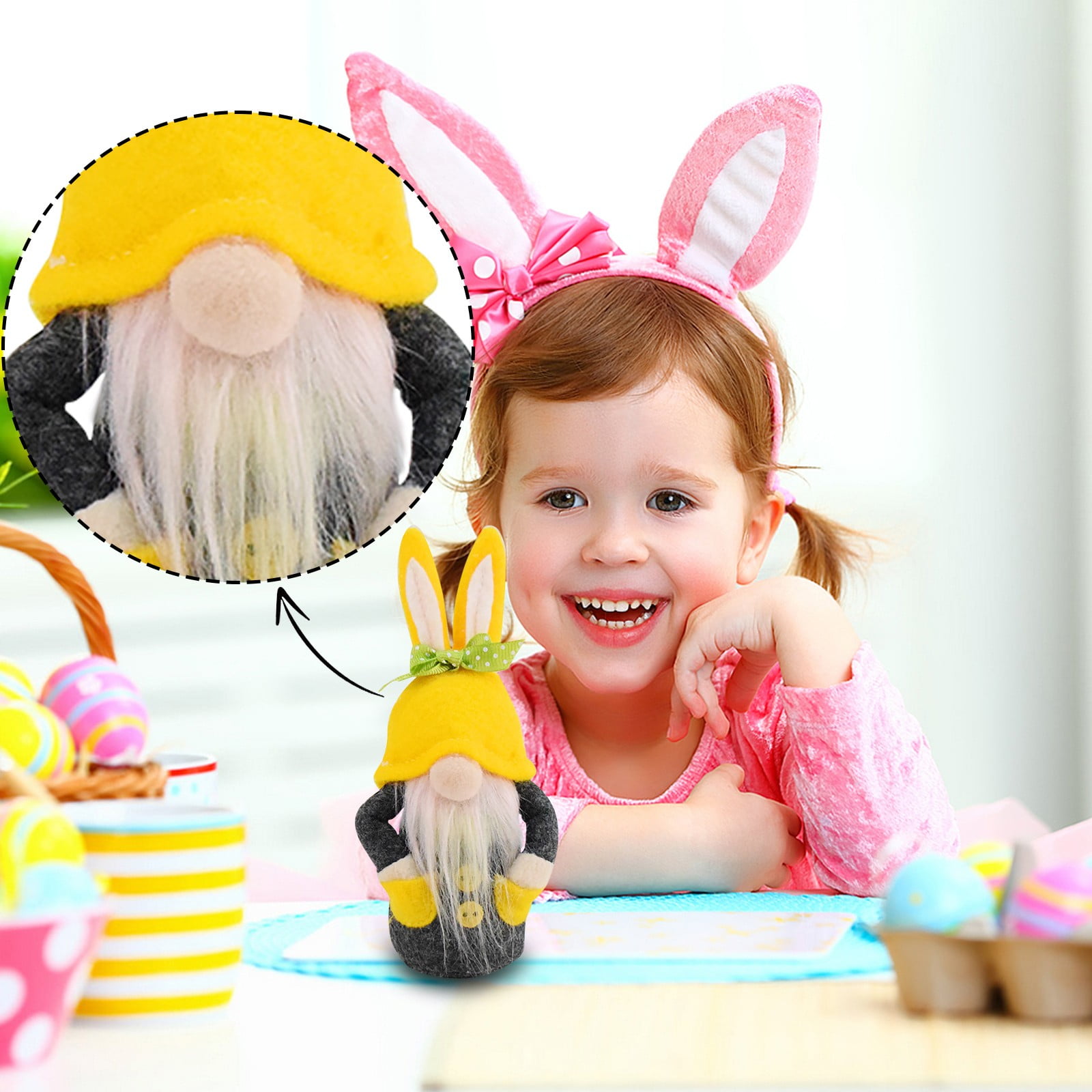 Rudolph Easter Decor - Unique Rabbit Ears Bunny Gnome Figurine, Funny ...
