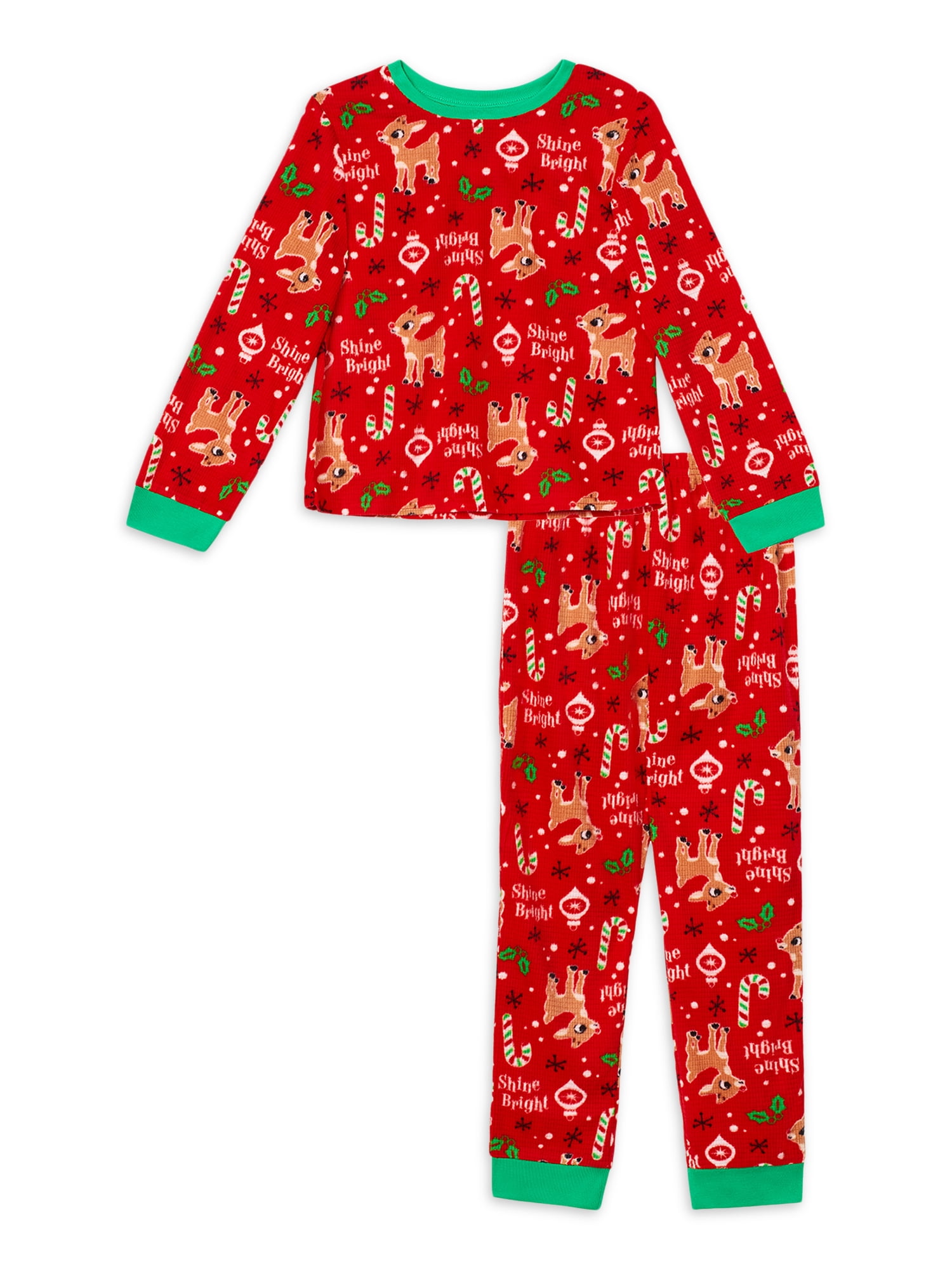 Rudolph Girls Christmas PJs Long Sleeve 2-piece Fleece Pajama Set Sizes ...