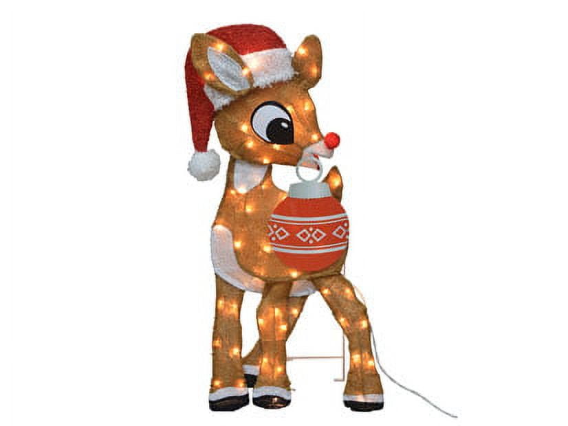 Rudolph Prelit LED 2D Yard Decor Rudolph, with Ornament 32" - Walmart.com