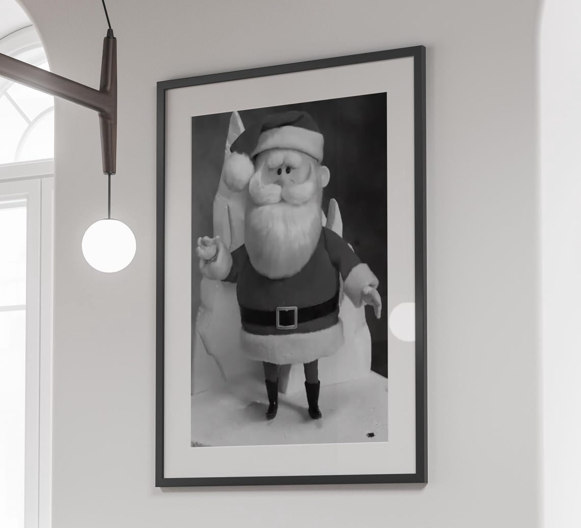 Rudolph The Red Nosed Reindeer Christmas Movie Poster, Black And White ...