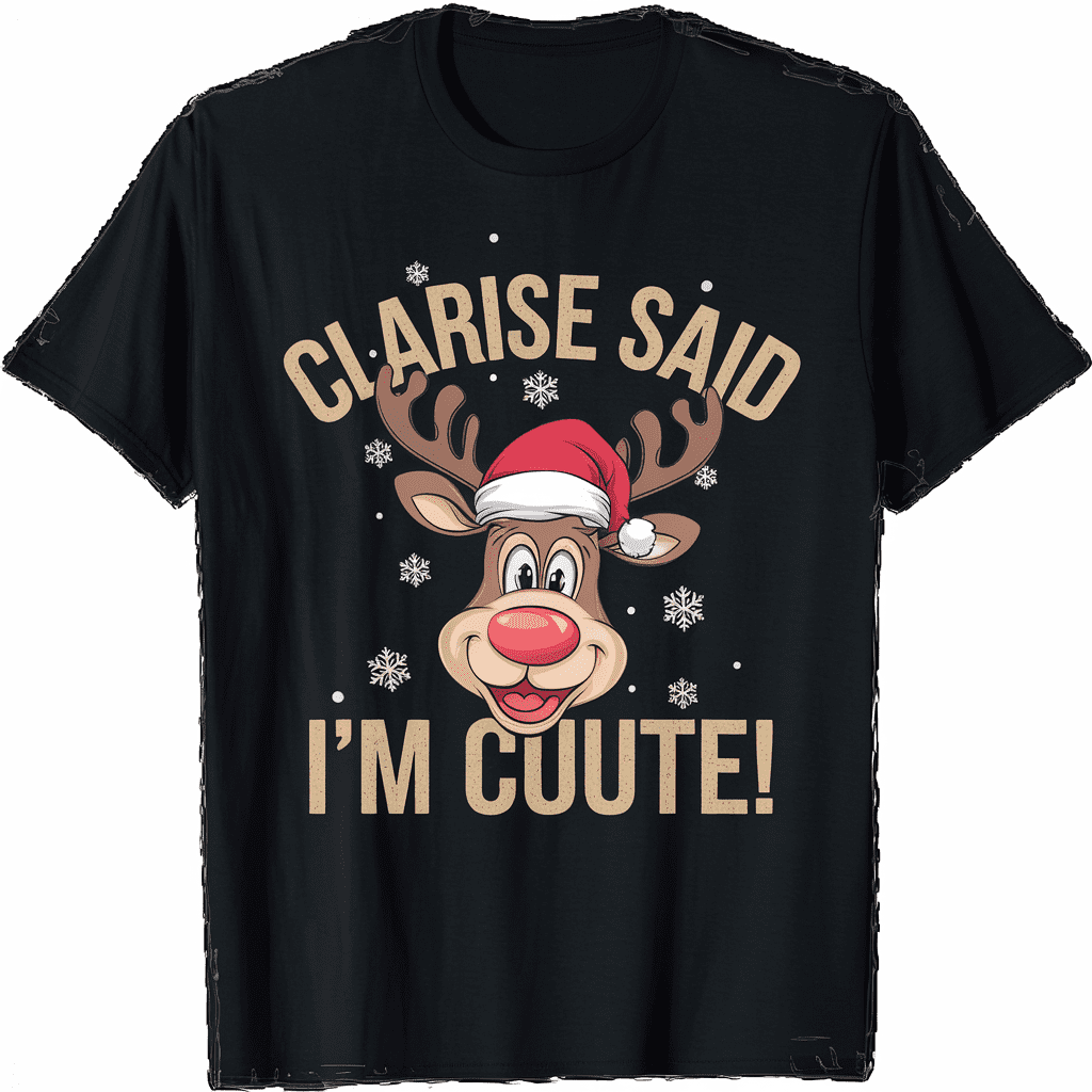 Rudolph Reindeer Clarisse Said I'm Cute! Red Nose Tee For Men - Walmart.com
