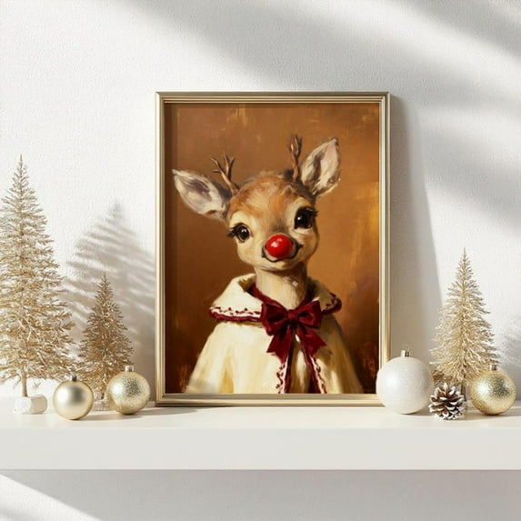 Rudolph Reindeer Poster - Rusticdecor - Rudolph Wall Art - Winter ...