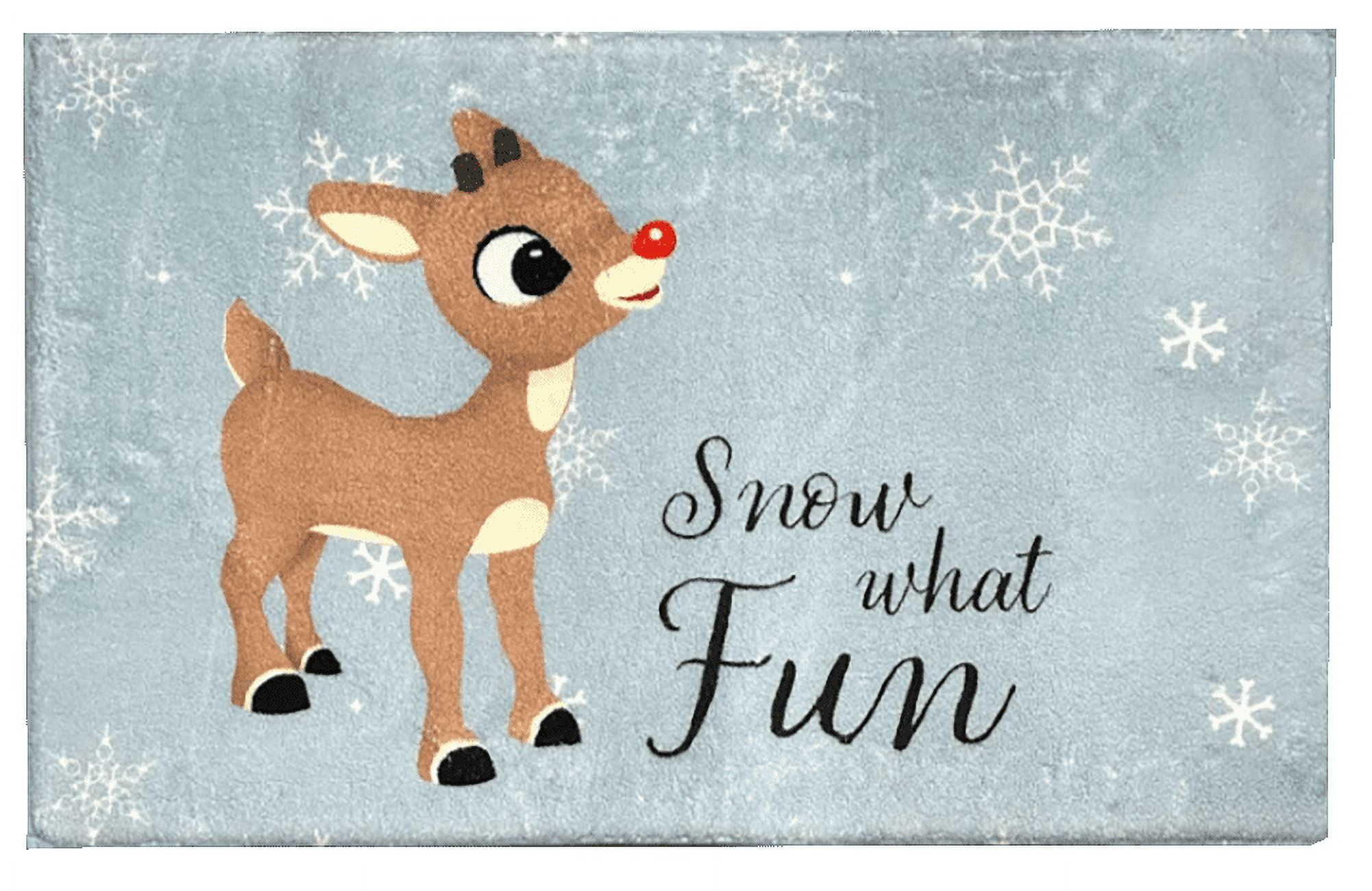 Rudolph The Red Nose Reindeer Bathroom Rug, Blue, 31.5 x 19.68 inches ...