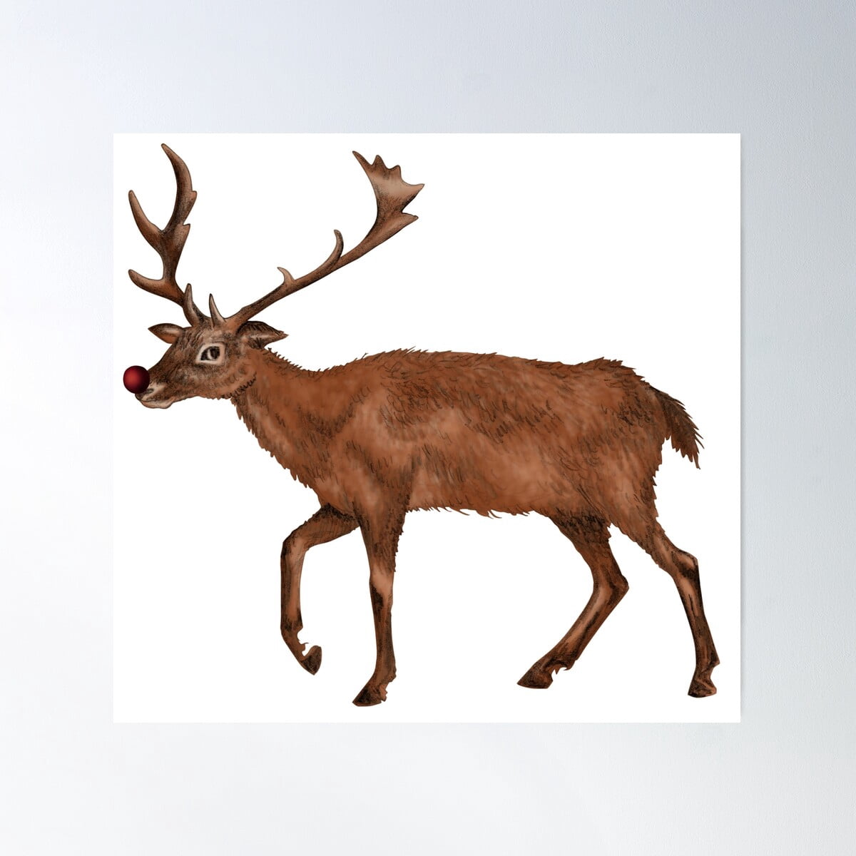 Rudolph The Red Nose Reindeer Poster Wall Art, Modern Wall Decor For ...