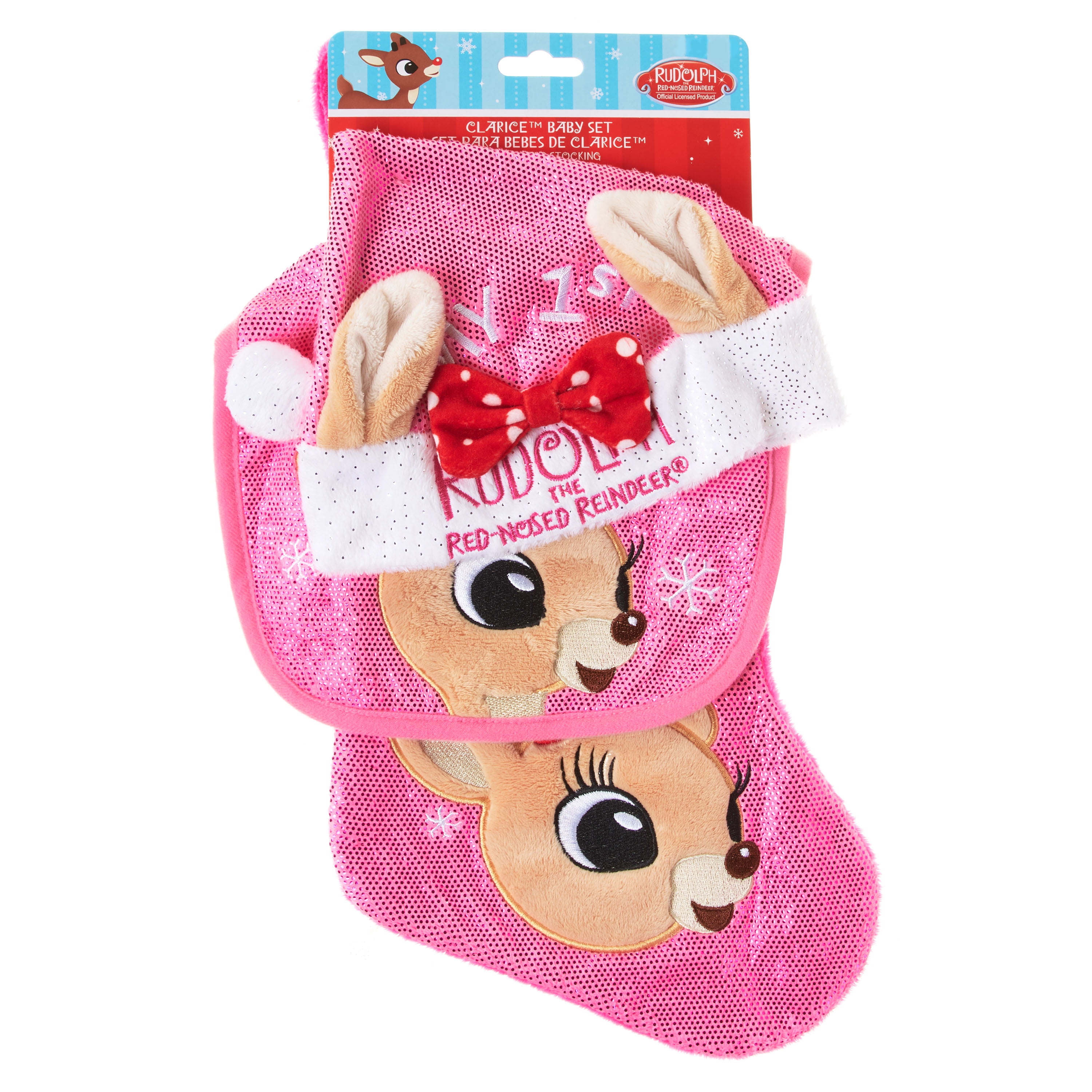 Rudolph The Red Nosed Reindeer 3 Piece Baby’s 1st Christmas Set, Shiny ...