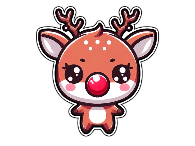 Rudolph The Red Nosed Reindeer Chibi Waterproof Sticker Phone Decal ...