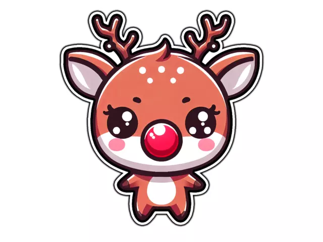 Rudolph The Red Nosed Reindeer Chibi Waterproof Sticker Phone Decal ...