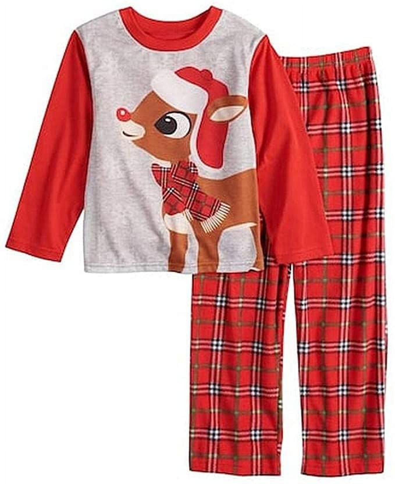 Rudolph The Red-Nosed Reindeer Jersey and Fleece Pajama Set, Size 4T ...