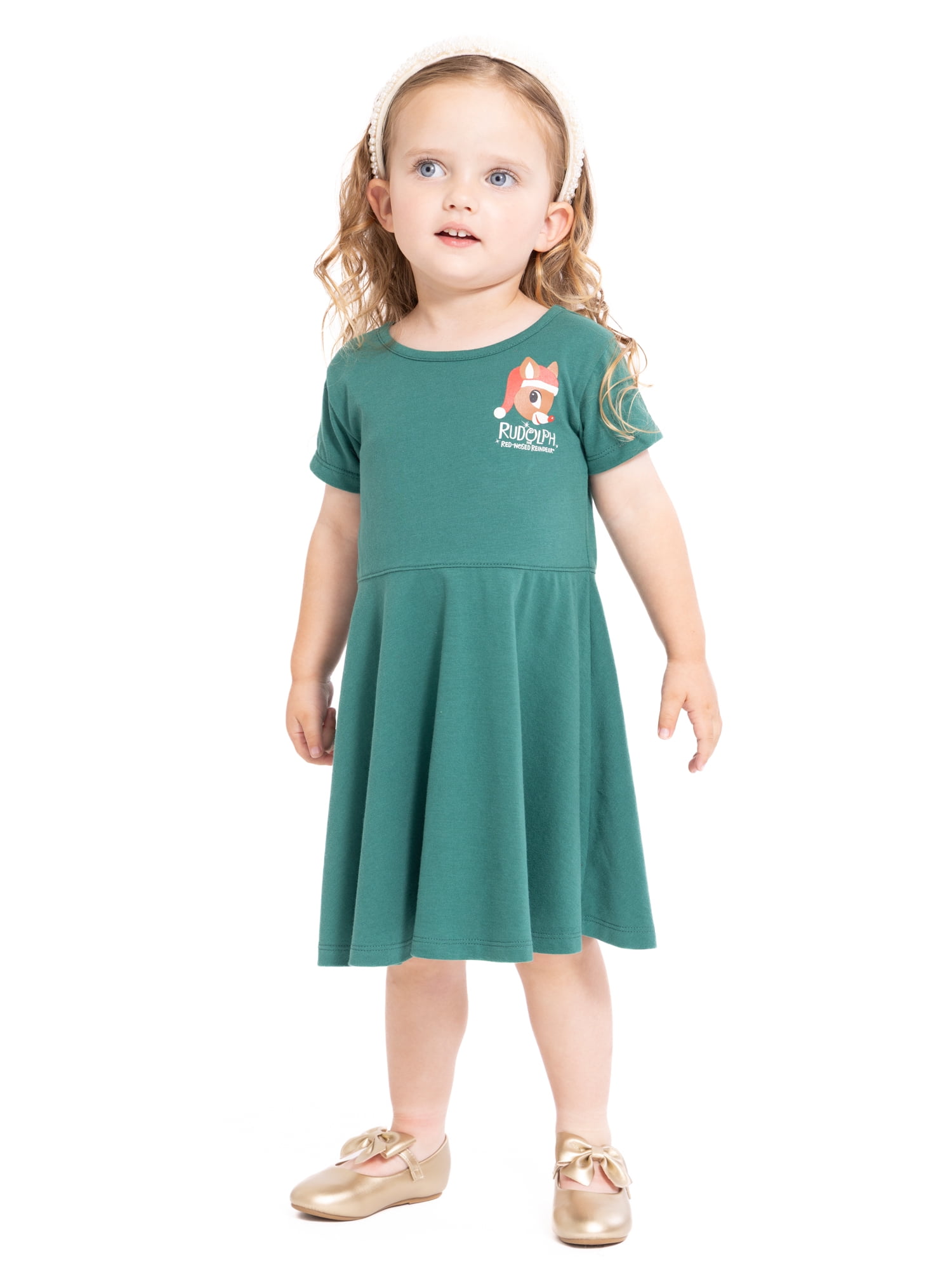 Rudolph the Red-Nosed Reindeer Toddler Girls Graphic Print Skater Dress ...