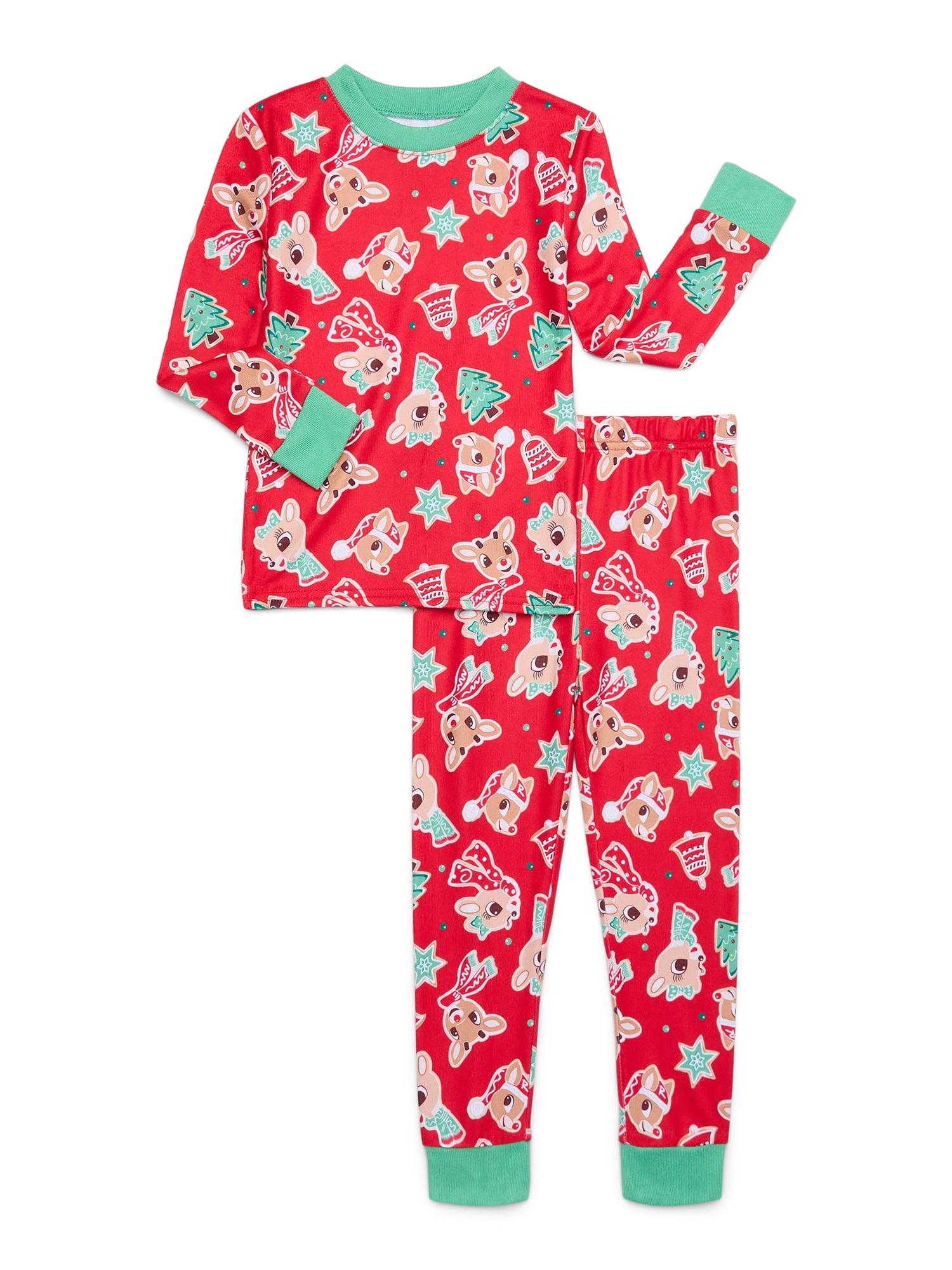 Character Toddler Christmas Snug Fit Top and Pants, 2-Piece Pajama Set ...