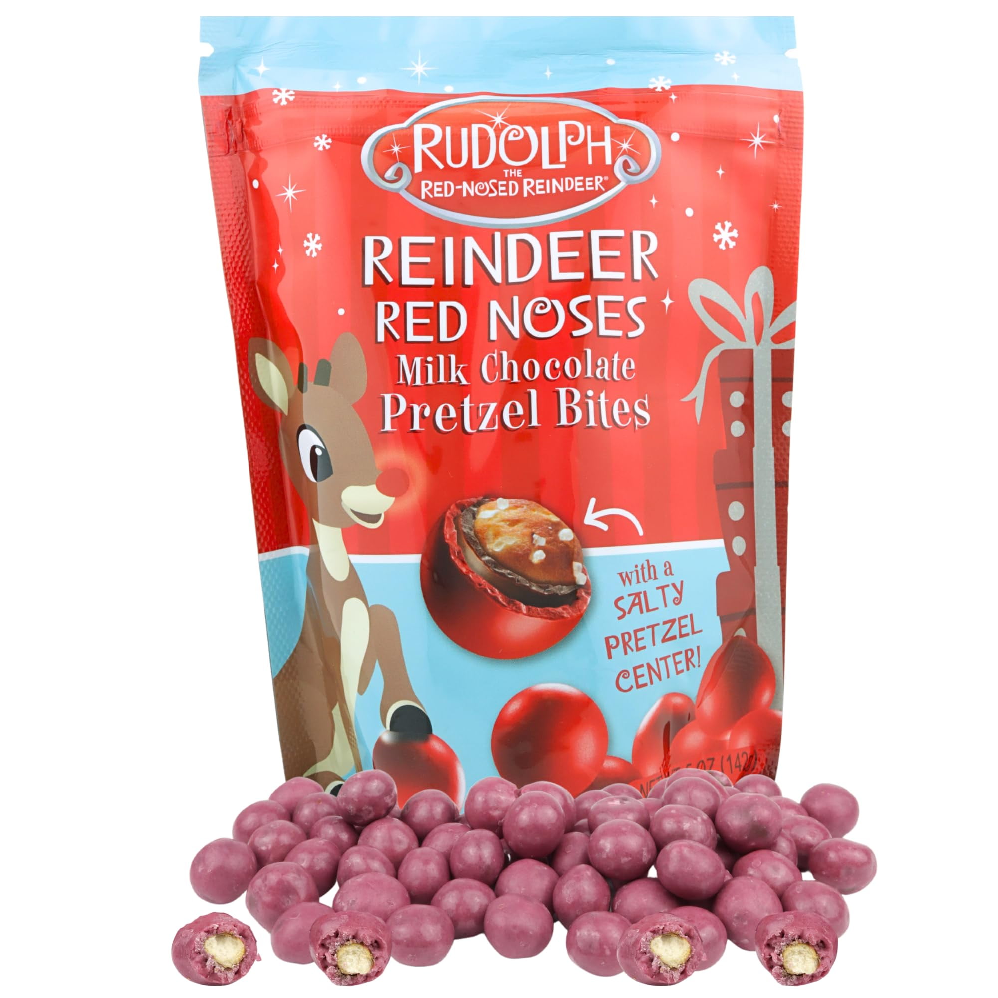 Rudolph the Red Nosed OIF8 Reindeer Milk Chocolate Pretzel Bites, Sweet ...