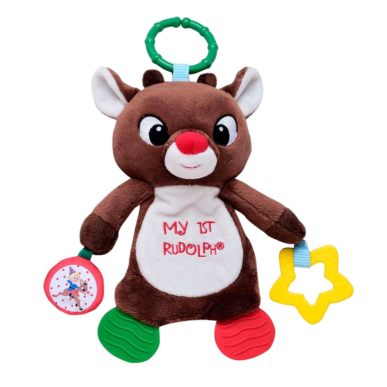 Rudolph the Red-Nosed Reindeer 12 inch Baby Activity Toy with Teether ...