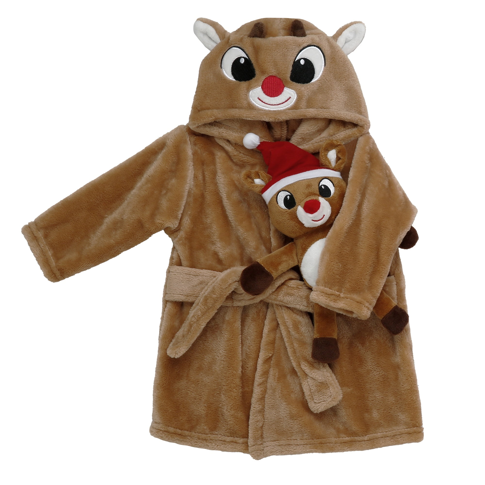 Rudolph the Red-Nosed Reindeer 2 Piece Hooded Robe and Plush Toy Set ...